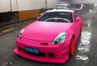 A very pink Nissan 350Z from China