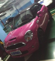 Mini Cabrio is very Pink in China
