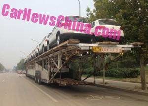 Transporting Volkswagen Tiguan SUV's in China