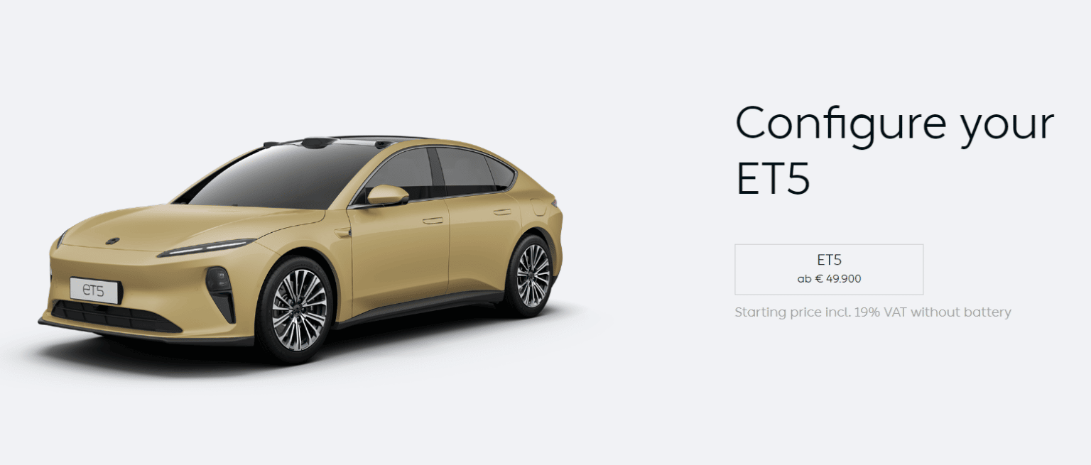 Nio released prices for its European lineup. ET5 starts at 49,900 EUR