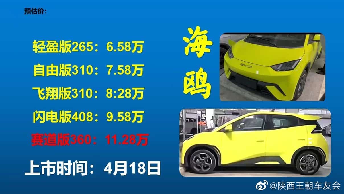 BYD Seagull spotted wearing lovely yellow. $9,500 budget EV will debut ...