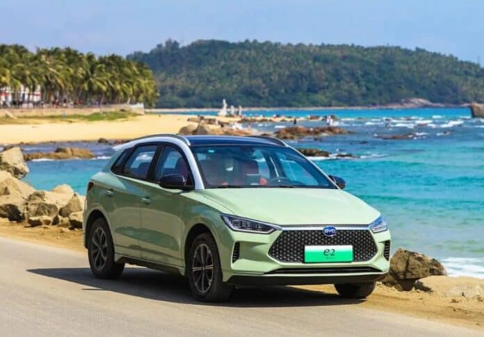 2023 BYD e2 electric hatchback with an 8-in-1 electric powertrain will ...