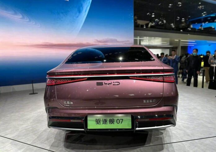 BYD Chaser 07 interior exposed in China with a large screen