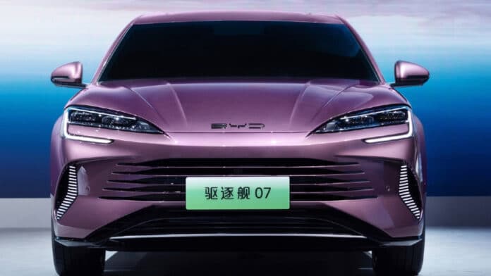 BYD Chaser 07 interior exposed in China with a large screen