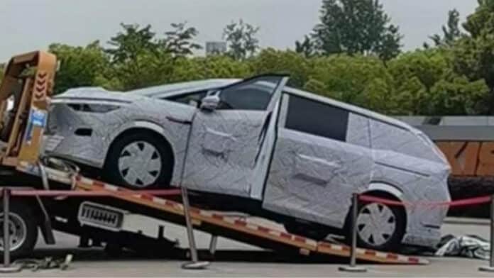 Interior of the Xpeng H93 MPV spied in China for the first time
