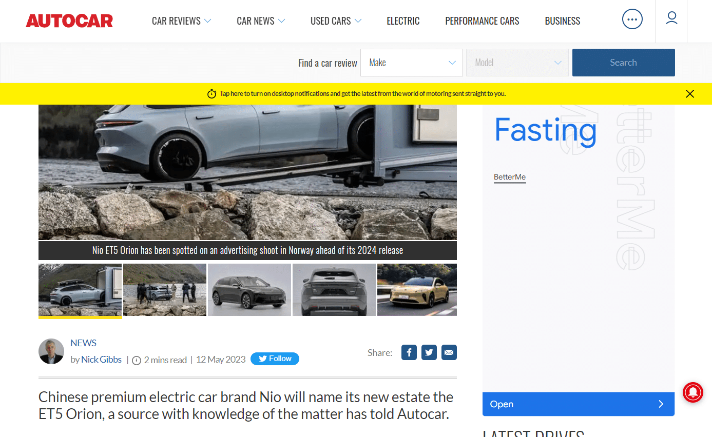 Nio ET5 Traveling to inauguration globally on June 15. Deliveries will get started inside of a ...