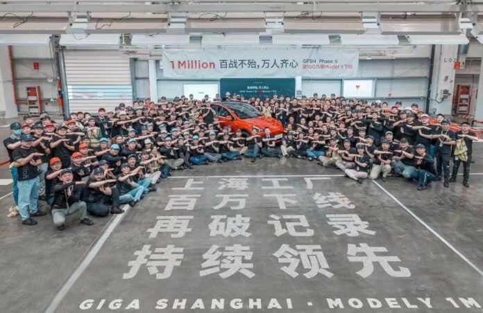 Tesla's Shanghai factory's millionth Model Y rolled off the assembly line