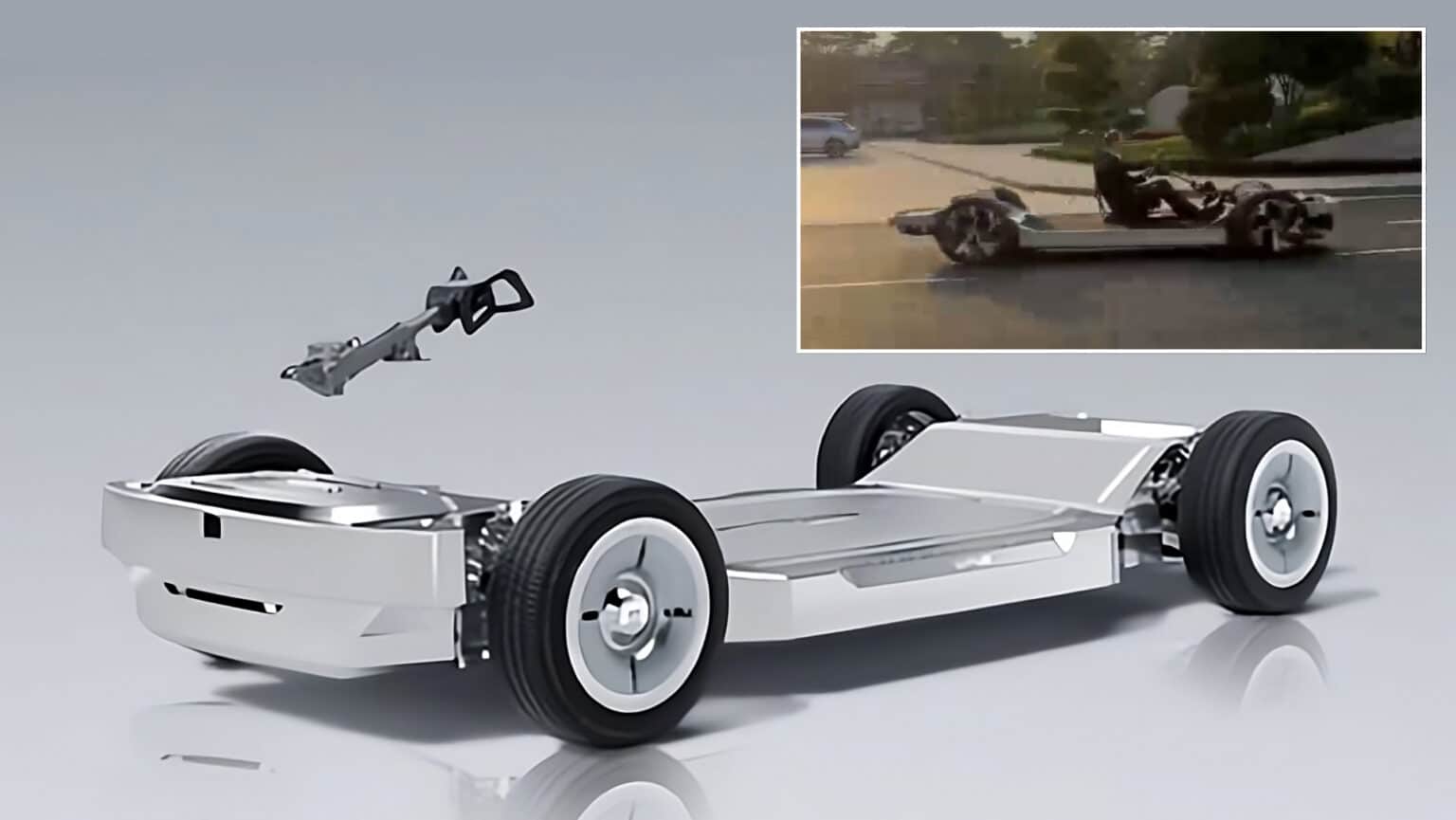 CATL’s CIIC skateboard chassis drives without body installed