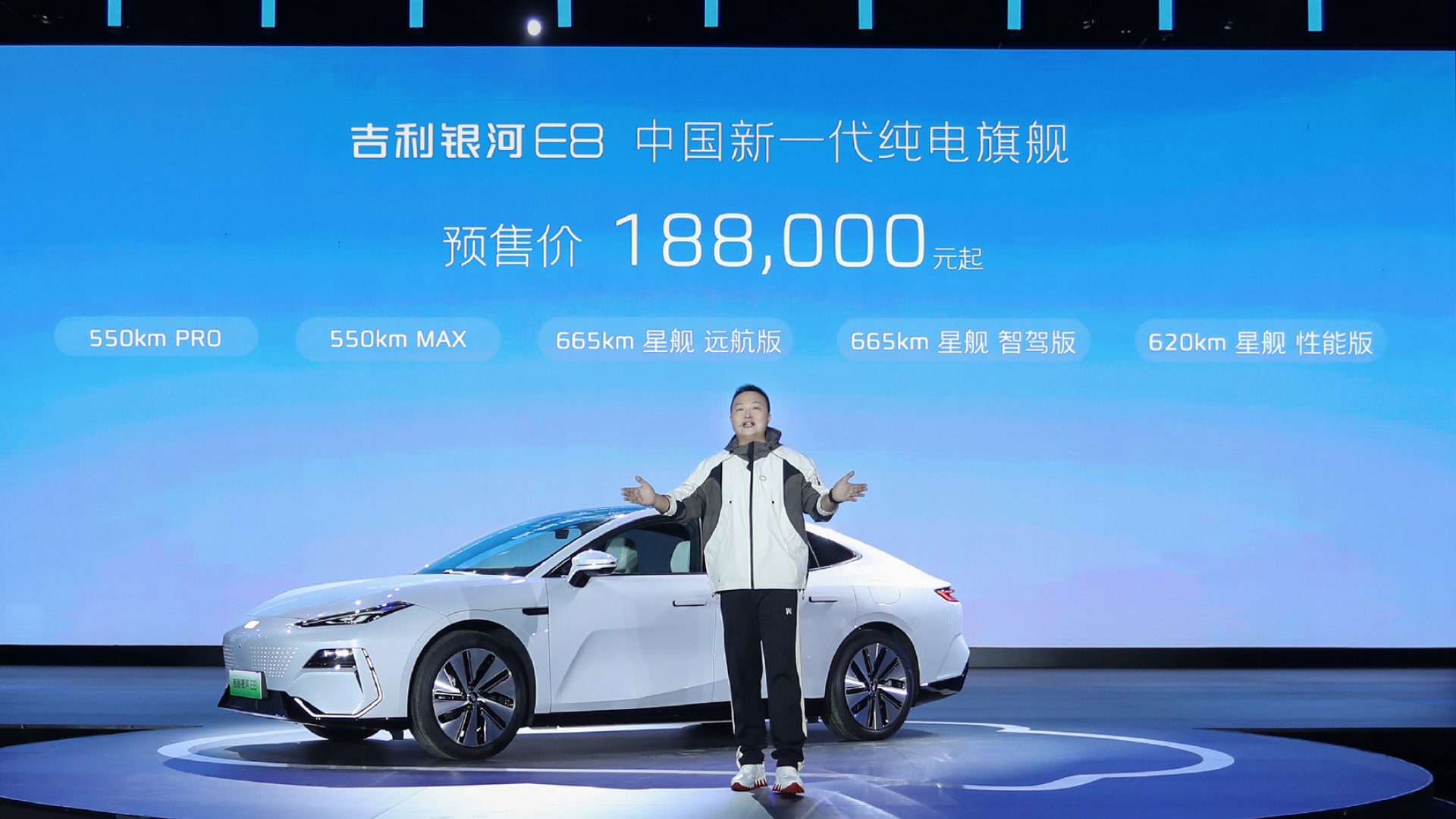 Geely Galaxy E8 pre-orders in China at 26,350 USD with 475 kW