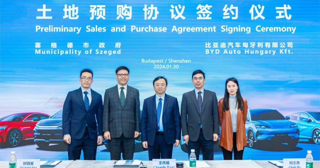 BYD signed land agreement with Szeged for the car factory in Hungary
