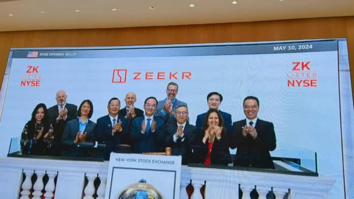 Chinese automaker Zeekr raises 441 million USD on IPO in the US