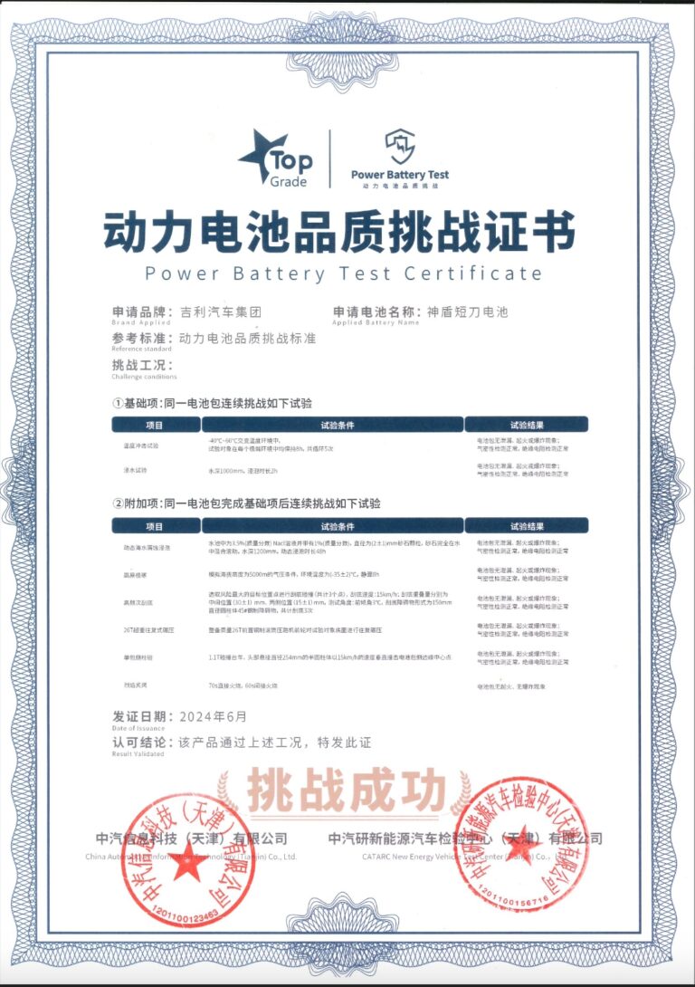 Geely's Aegis short blade LFP battery - full details including extreme ...