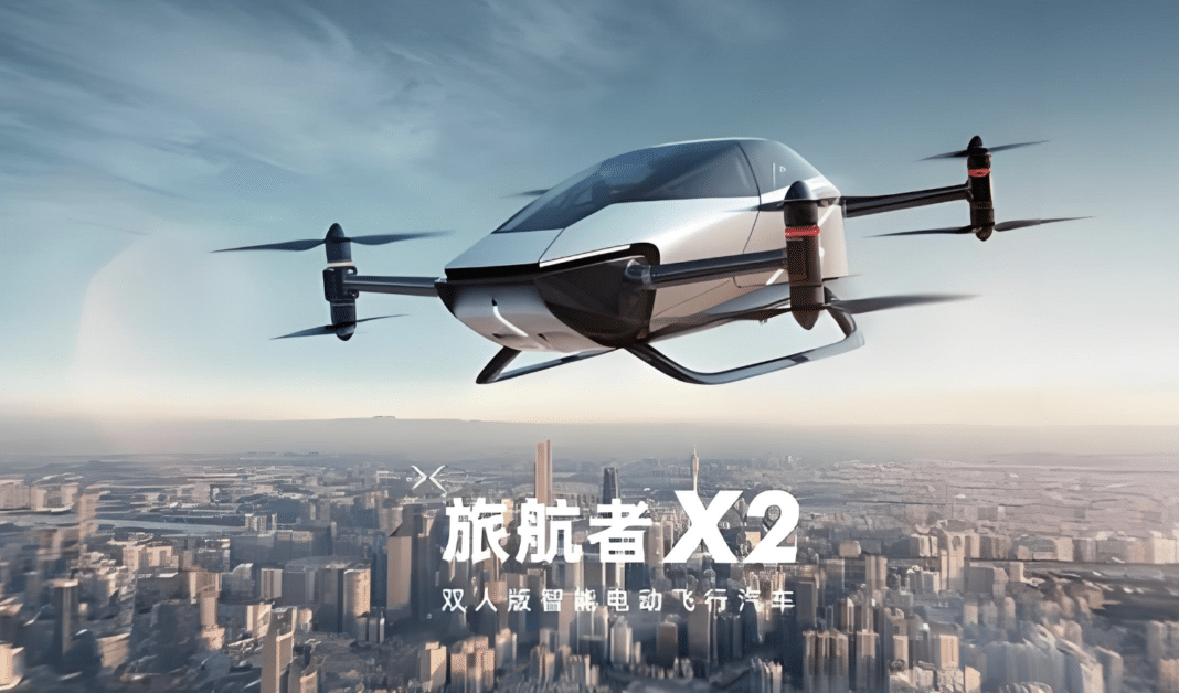 Xpeng's X2 flying car showcases in Beijing