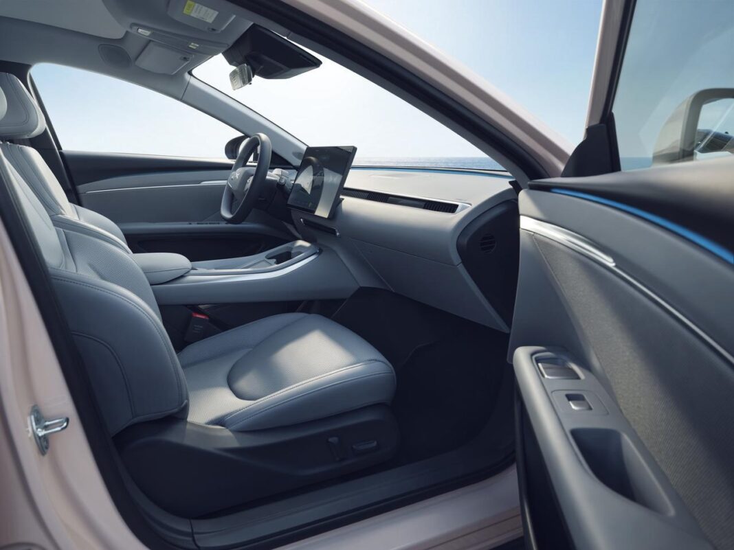 Xpeng Mona M03 official interior shots show Tesla Model 3 like layout