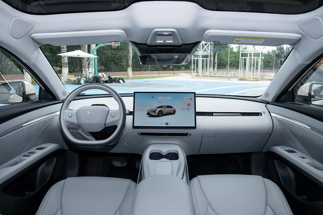 Xpeng Mona M03 official interior shots show Tesla Model 3 like layout