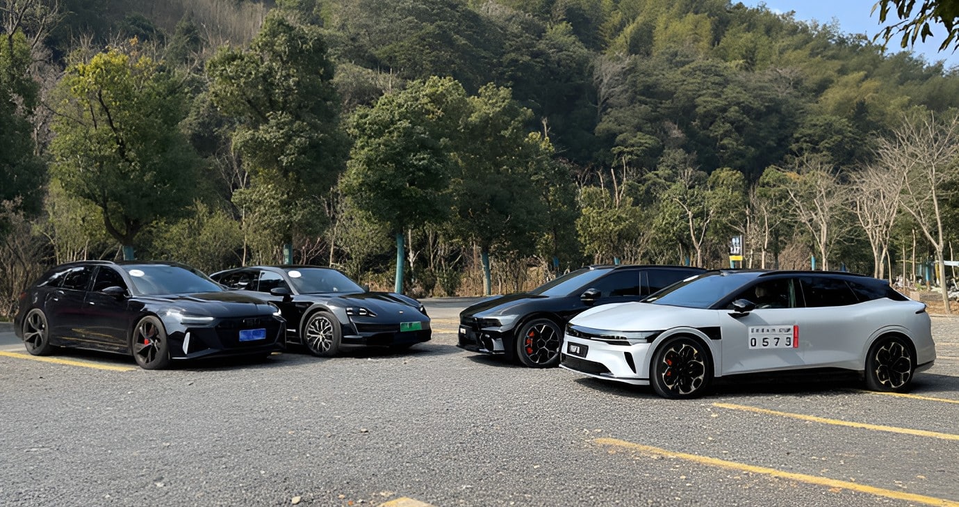 Zeekr 007 GT wagon being tested alongside Porsche and Audi performance EVs