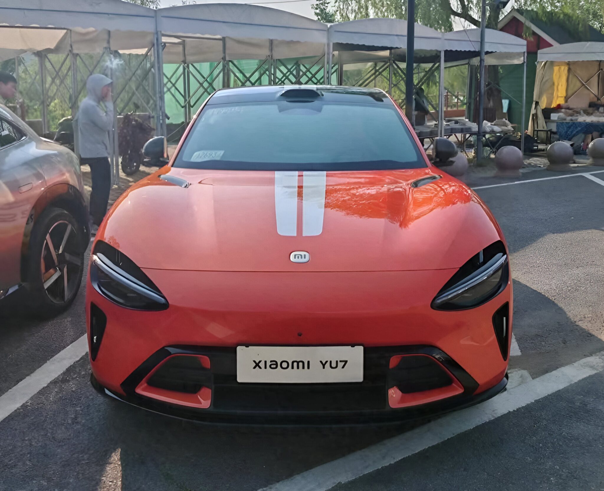 Xiaomi YU7 in lava orange spotted, challenges Model Y with 835km range